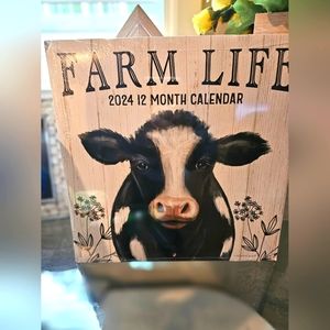 Office | 224 Wall Calendar Farm Life 12 Month Illustrated Art Cow ...